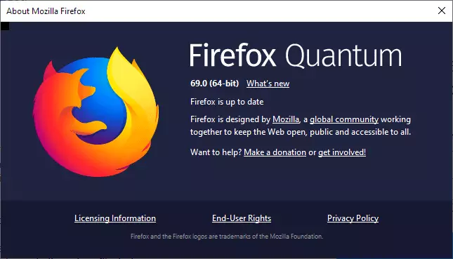 firefox 69.0 ස්ථාවර නිකුතුව