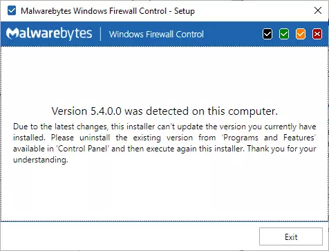 atualização de controle de firewall do windows