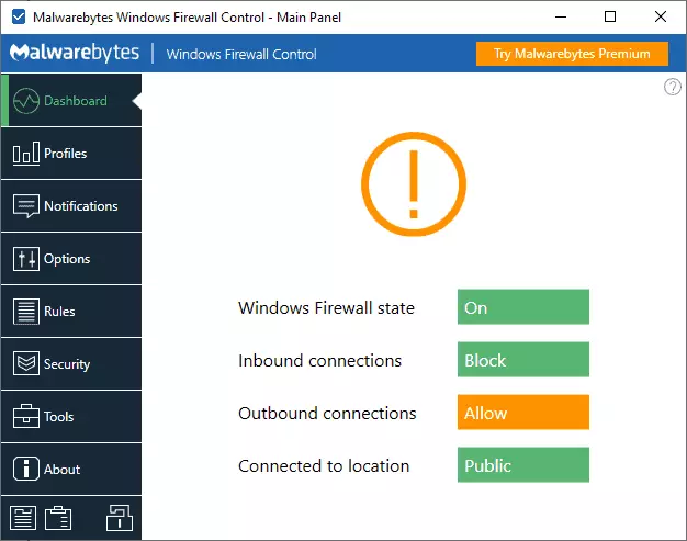 controle de firewall do windows malwarebytes