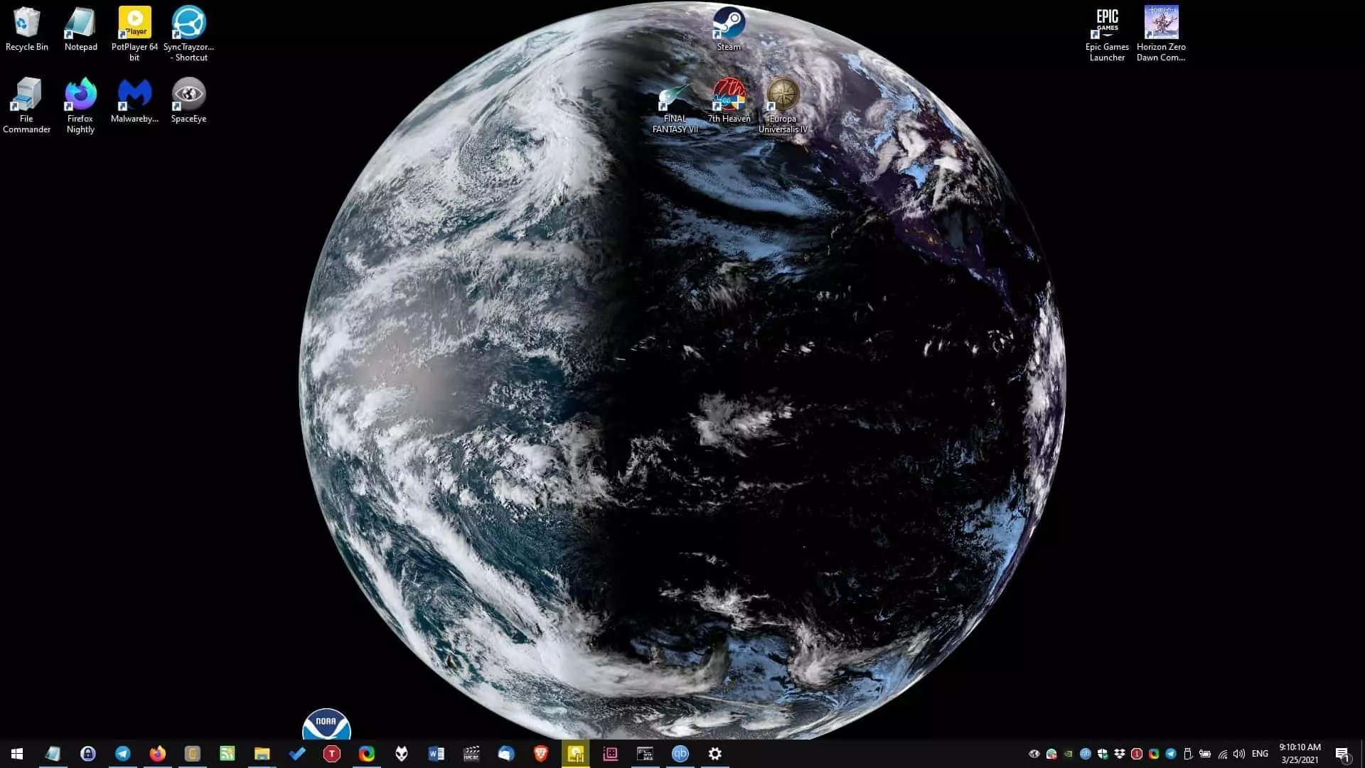 SpaceEye ले पृथ्वीको स्याटेलाइट छविहरू ल्याउँछ र यसलाई तपाईंको डेस्कटप वालपेपरको रूपमा सेट गर्छ