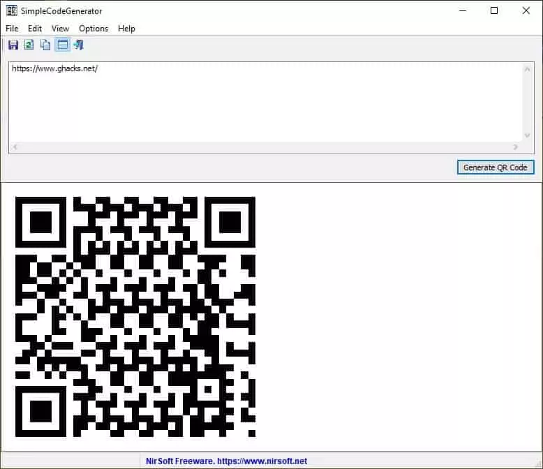 SimpleCodeGenerator là một công cụ mới của NirSoft cho phép bạn tạo Mã QR cho URL