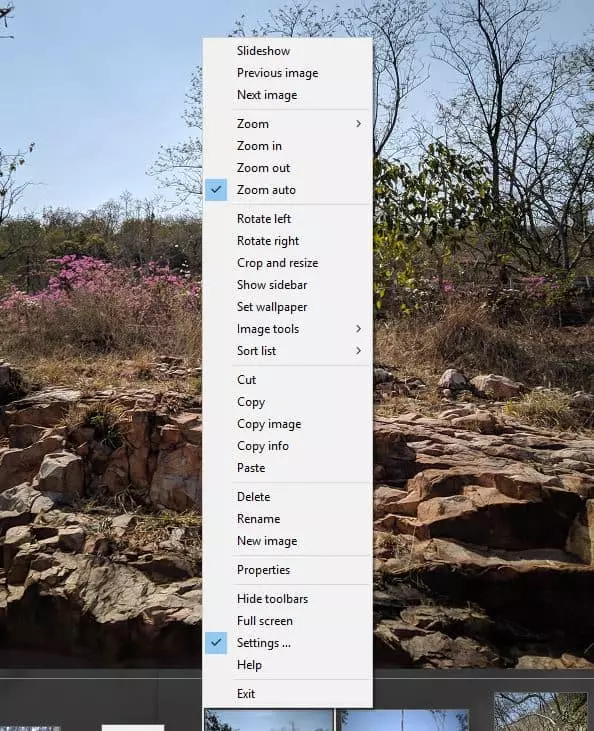 XlideIt Image Viewer - menu konteks