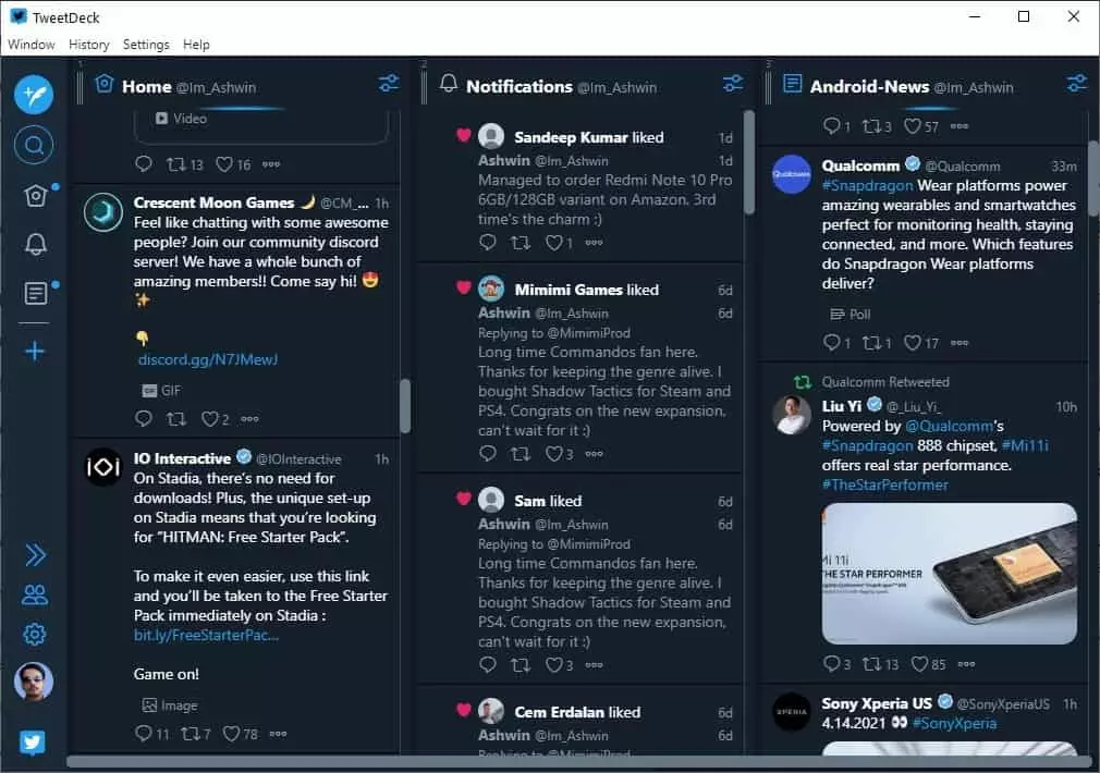 Atomic TweetDeck ເປັນລູກຄ້າ TweetDeck ທີ່ຫນ້າສົນໃຈສໍາລັບ Windows