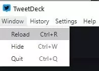 Teclas de atalho atômicas do TweetDeck