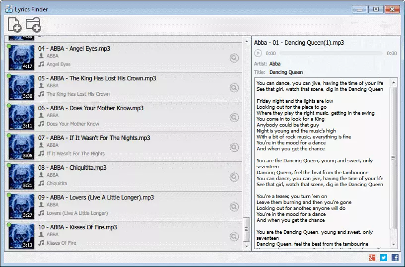 lyrics finder