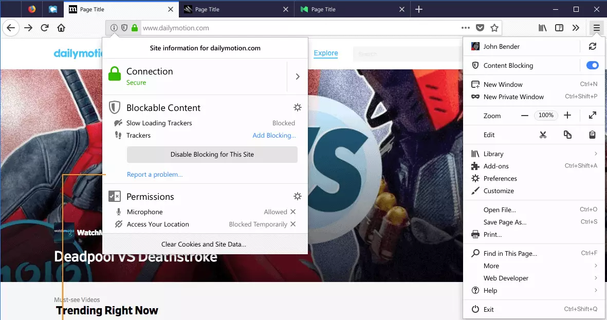 Firefox 63 ការទប់ស្កាត់មាតិកាថ្មី។