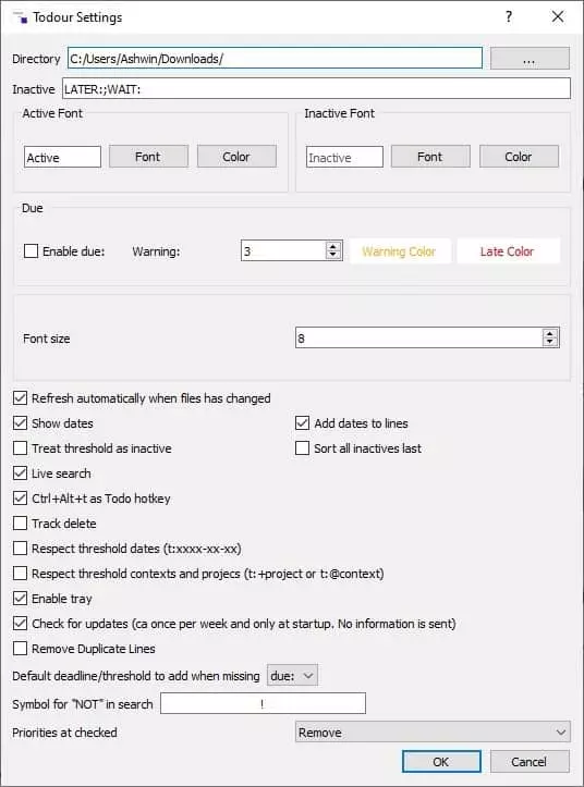 Configuración de todo