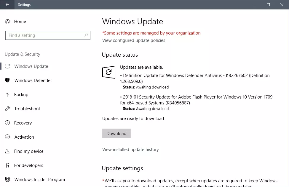 Microsoft Windows Updates Mäerz 2018