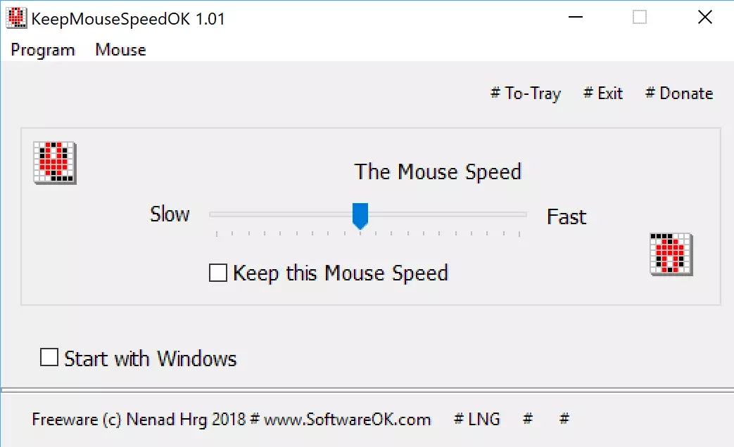 blocca la velocità del mouse