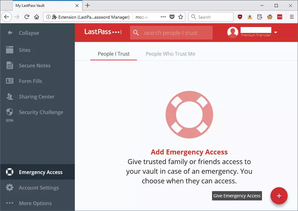 lastpass vault