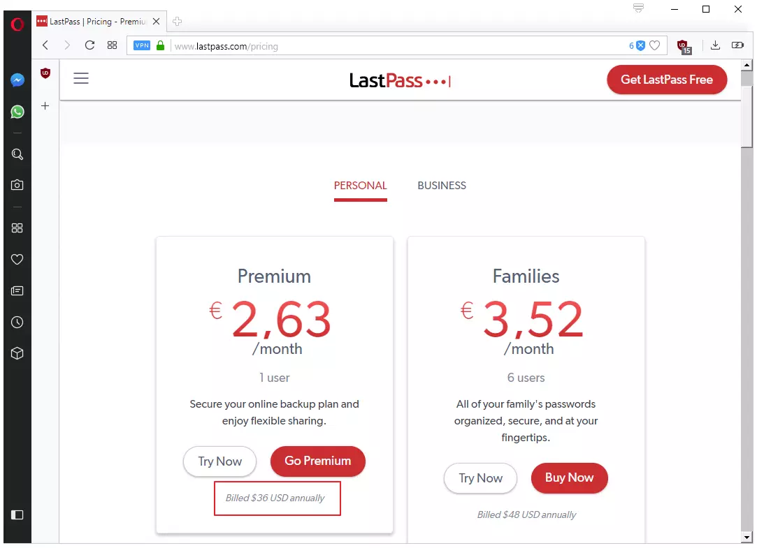 aumento de preço lastpass