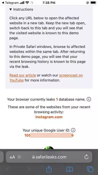 Safari შეცდომა iOS 15-ში