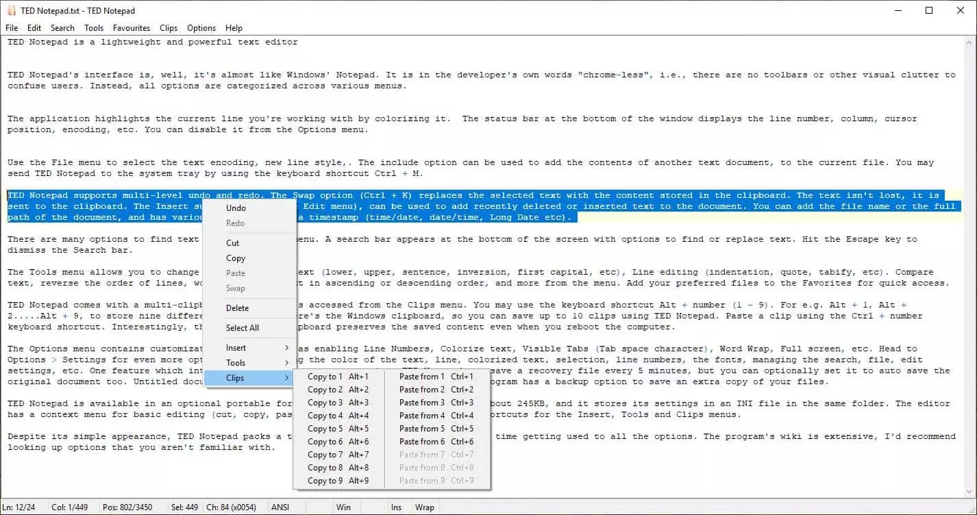 TED Notepad multi clipboard