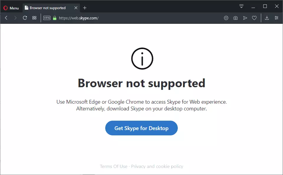 Το firefox opera δεν υποστηρίζεται skype