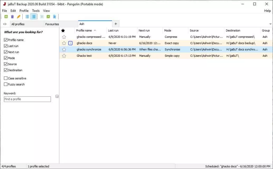 jaBuT Windows үчүн акысыз файлдардын камдык көчүрмөсүн сактоо программасы