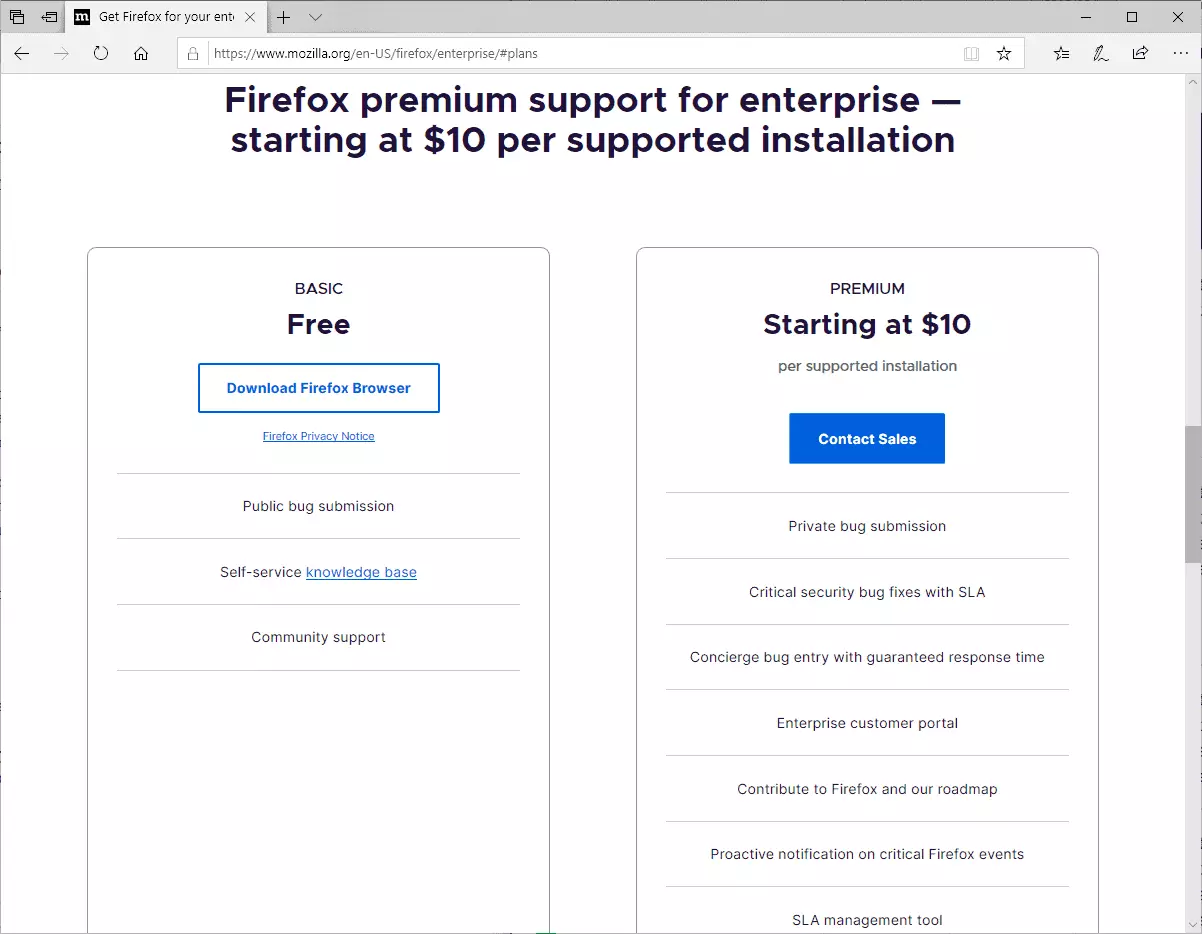 Premium-subteno de Firefox