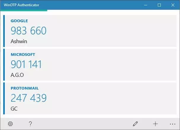 WinOTP Authenticator เป็นแอปตรวจสอบ 2 ปัจจัยแบบโอเพนซอร์สสำหรับ Windows 10