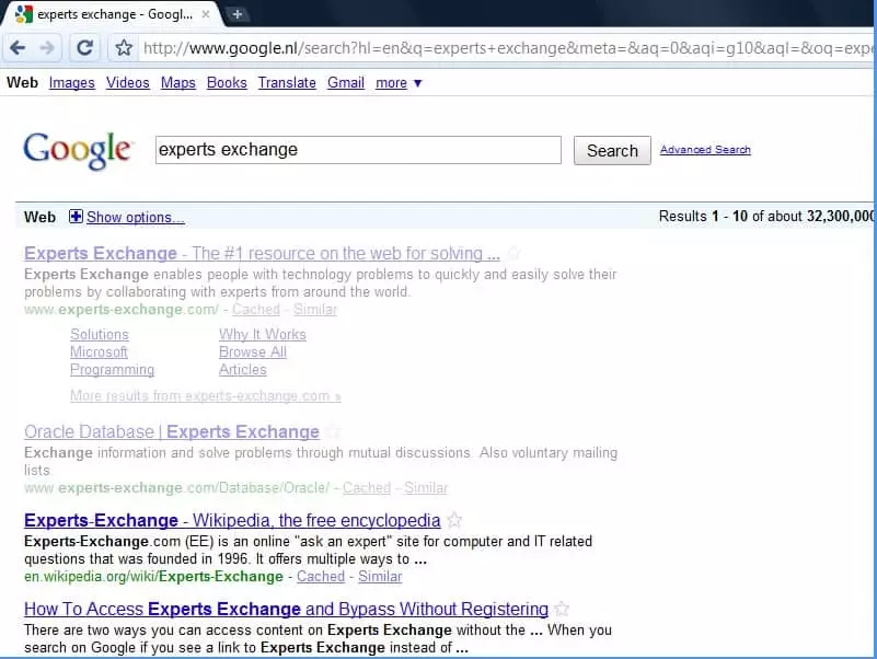 Lista e zezë e rezultateve të kërkimit të Google në Google Chrome 24415_1