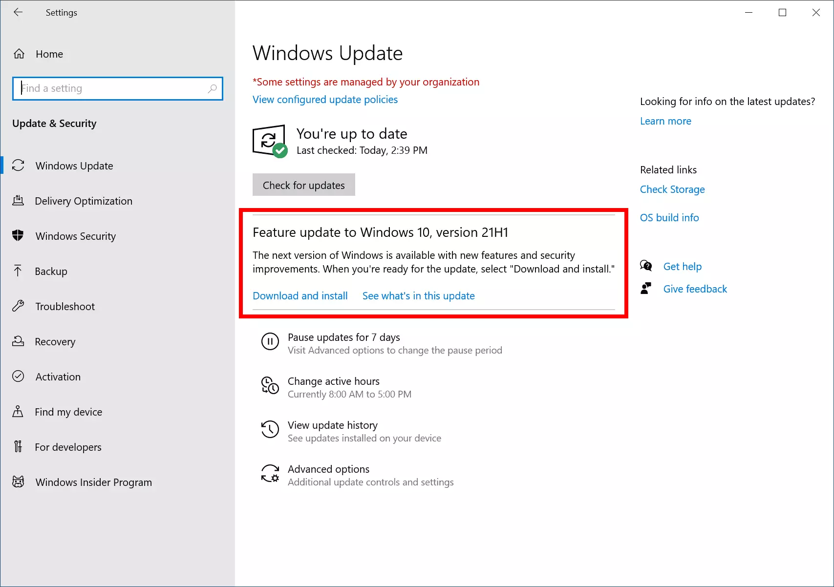 Windows 10 Mei 2021-opdatering
