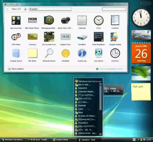 windows Vista sidebar