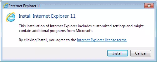 Internet explorer 11 a shuiteáil