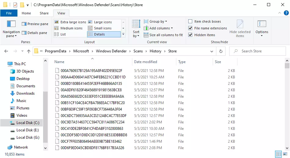 Windows defender bug-bestand maken