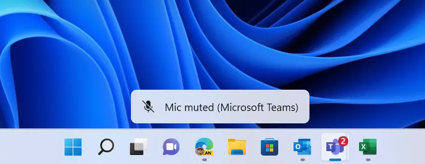 Windows 11 demp mikrofon på skjermen indikator