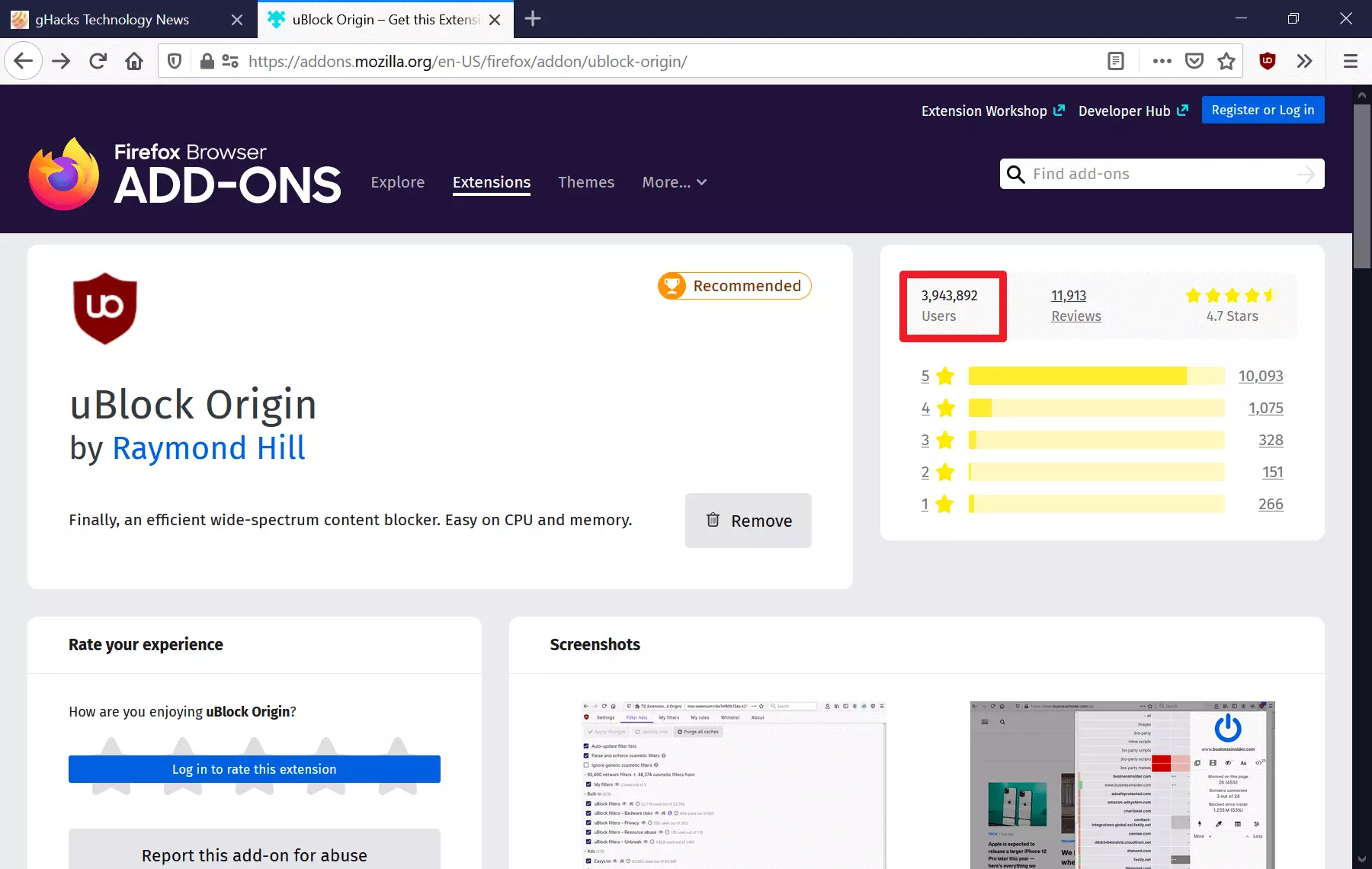 Firefox add-ons ndị ọrụ