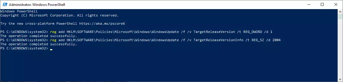 Windows 10 postavlja ciljnu verziju ažuriranja funkcija