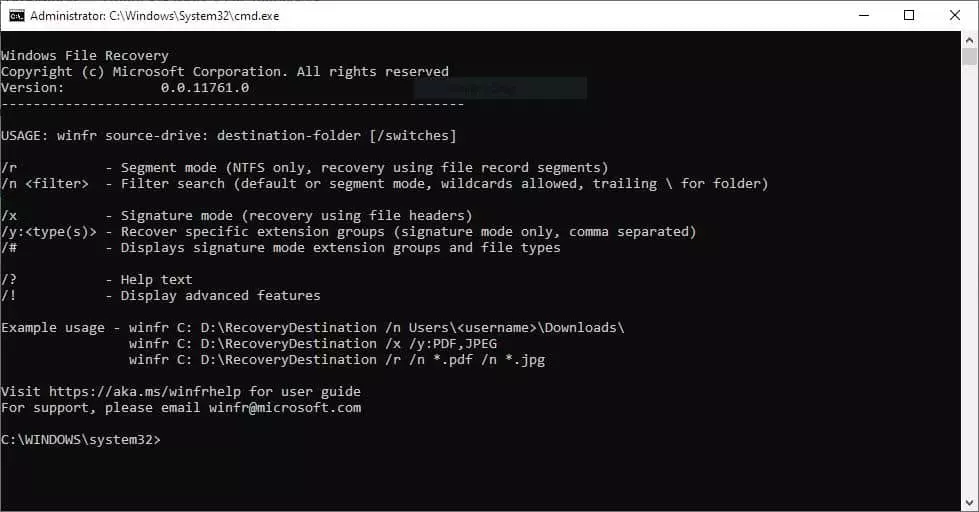 Windows Bestandsherstel-app is een nieuwe app van Microsoft die verwijderde bestanden kan herstellen