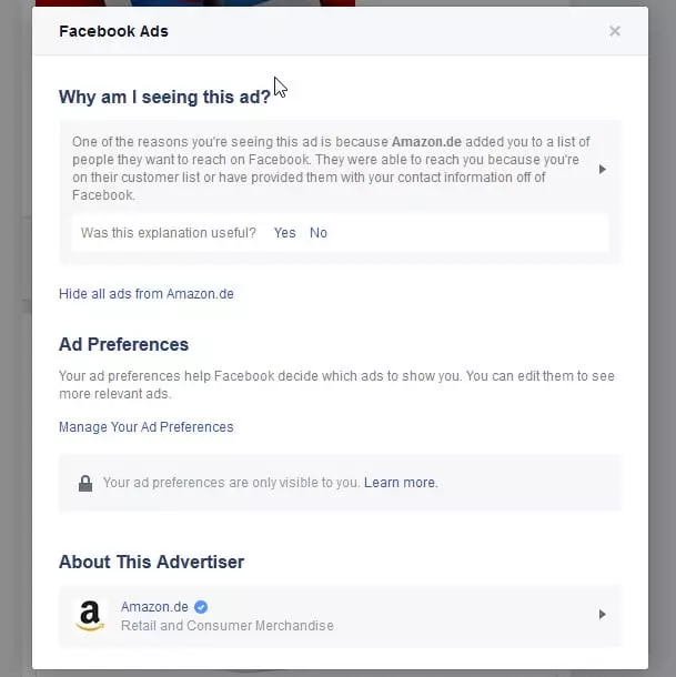 facebook reklamının izahı