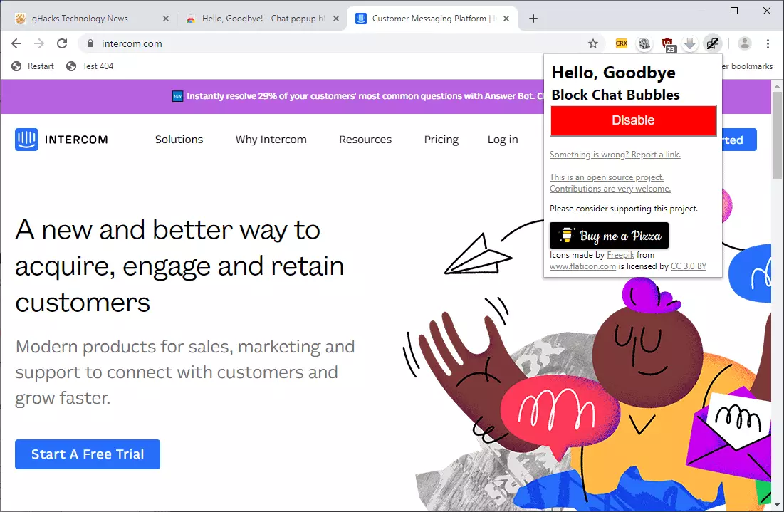 Блокирайте изскачащите прозорци на Helpdesk и Chat във вашия браузър 24730_1