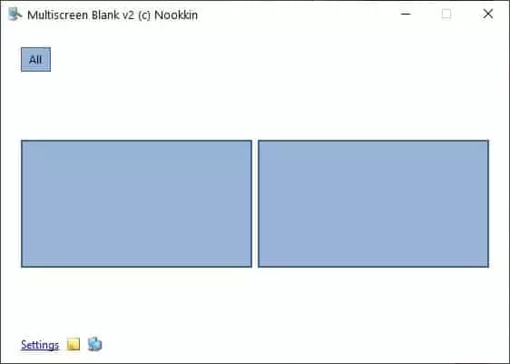 A Multiscreen Blank egy ingyenes többmonitoros eszköz, amely fedvényt helyez el a képernyő kiürítéséhez, elhomályosításához vagy tükrözéséhez