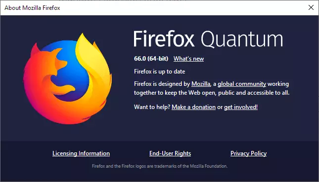 Firefox 66.0 туруктуу