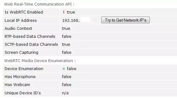 تسريبات WebRTC