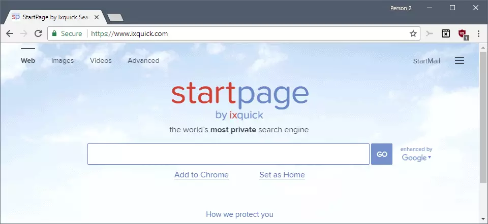 ixquick startpage redirect