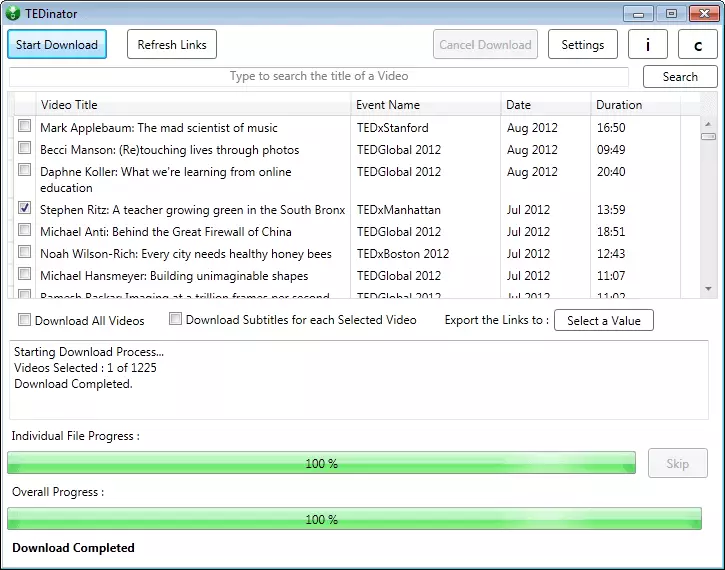 Descarga videos de TED con TED Downloader 3.0