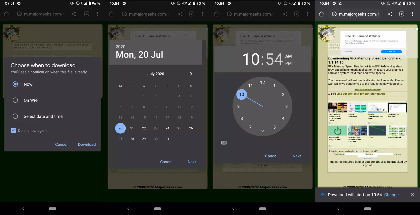 Chrome Android-horaro elŝutoj
