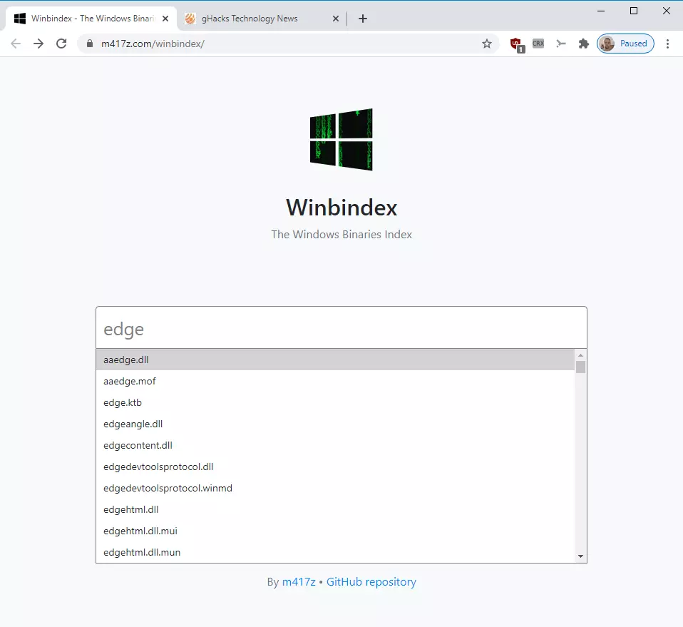 winbindex-descàrrega de binaris microsoft