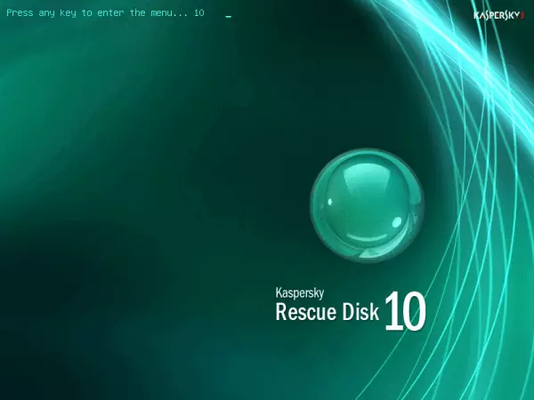 ang interface sa Kasperky Rescue Disk