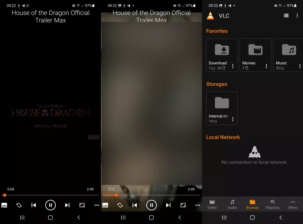 Media Player VLC 3.5 pou Android te lage