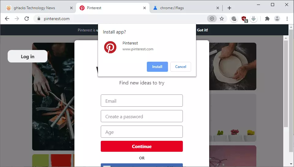 chrome pwa framsækin vefforrit setja upp