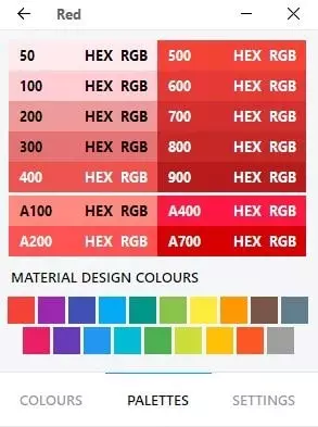 Design material al paletelor ColourDock