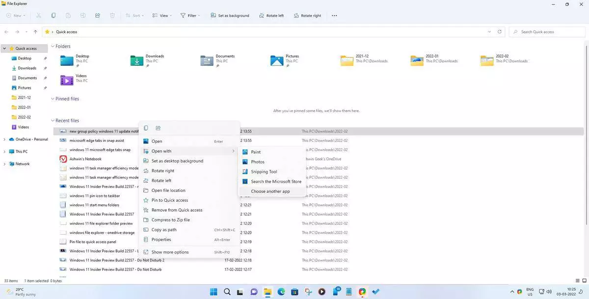 Windows 11 Insider Preview Build 22567 apporte un nouveau style de dialogue Ouvrir avec, Smart App Control