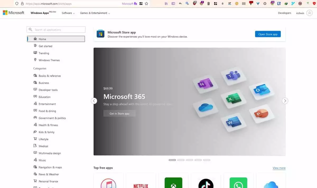 Microsoft Store får ett nytt webbgränssnitt som liknar det på Windows 10 och 11