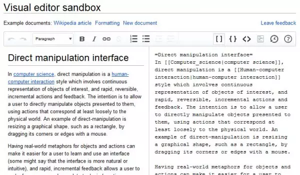 wikipedia visual editor