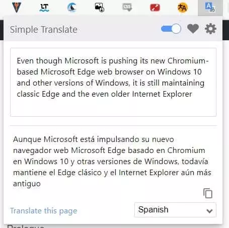 Tradui tèks chwazi yo byen vit ak ekstansyon Simple Translate pou Chrome ak Firefox