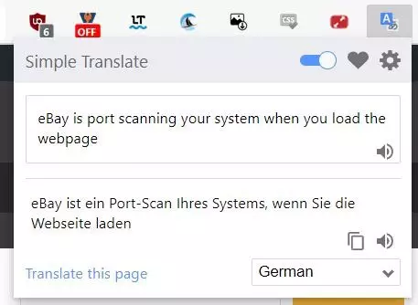 Senp Translate popup koòdone