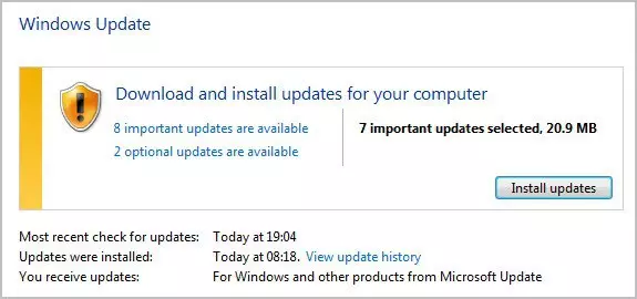 actualización de windows enero 2012