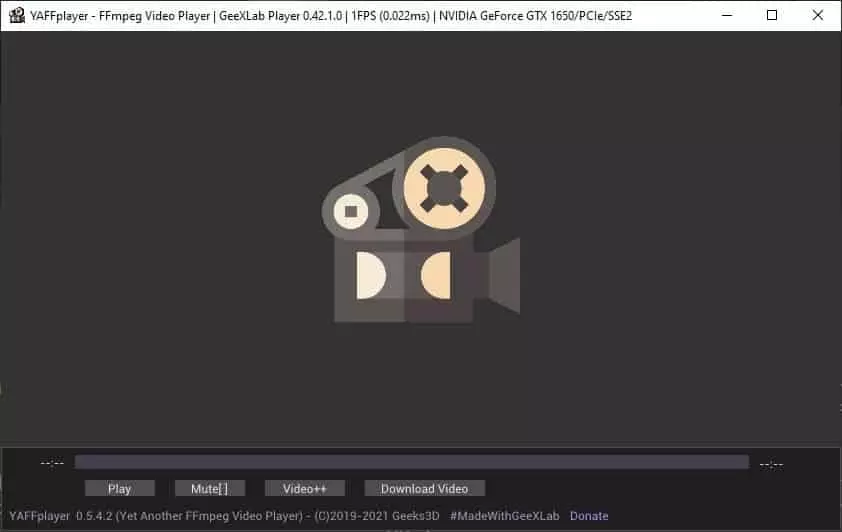 YAFFplayer è un semplice riproduttore video che ha alcuni filtri interessanti e può scaricare video